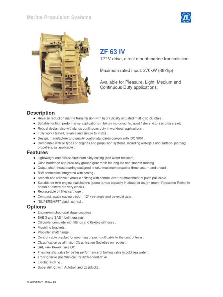 ZF 63 Iv | PDF | Transmission (Mechanics) | Engines