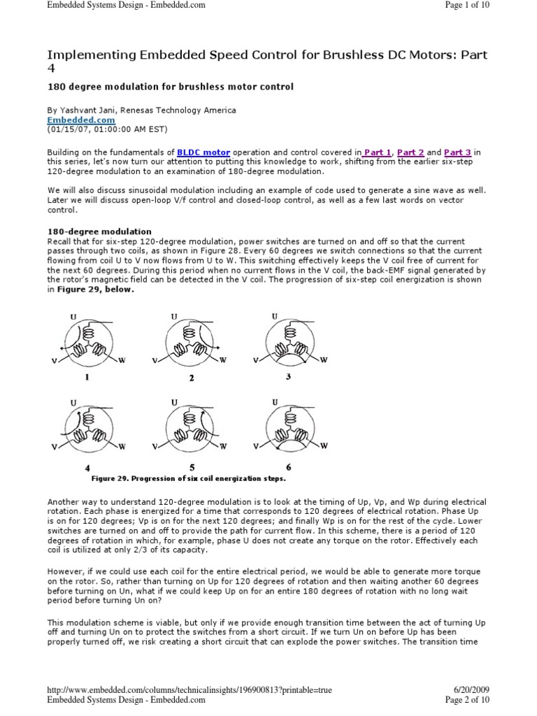 Implementing Embedded Speed Control For Brushless DC Motors Part 4 | PDF | Control Theory ...