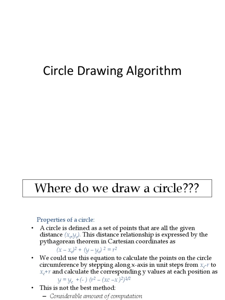 Circle Drawing Algorithm | PDF | Geometry | Teaching Mathematics