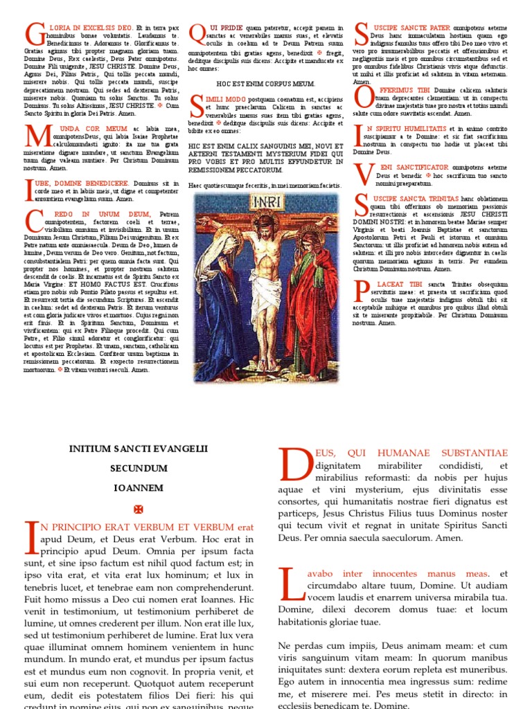 Latin Altar Cards Used in The Catholic Tridentine Mass | PDF