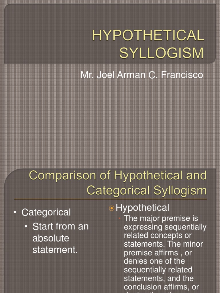 Understanding Hypothetical Syllogisms | PDF | Philosophical Methodology ...