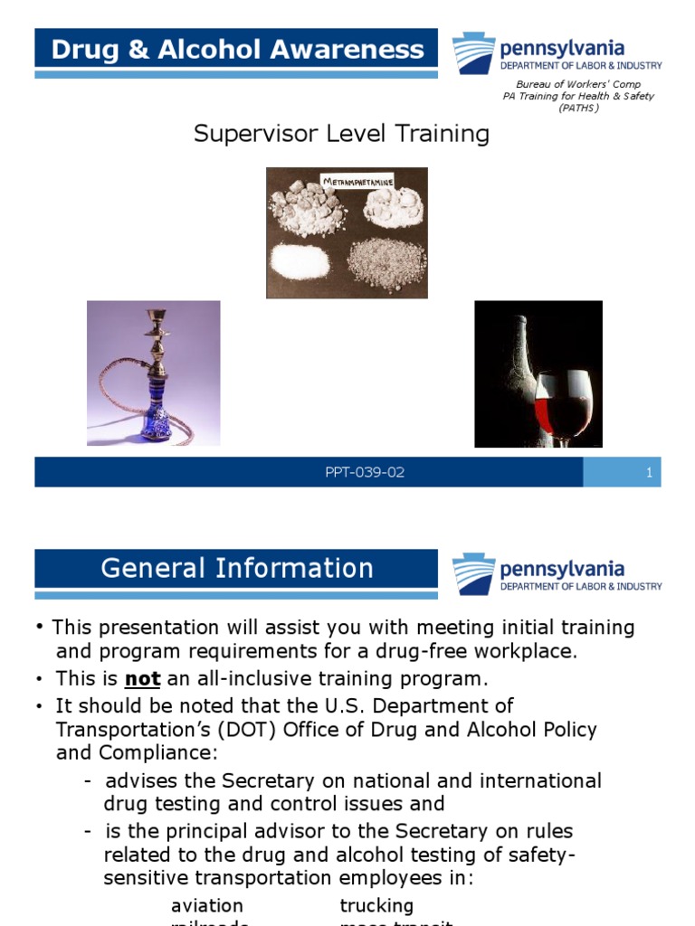 Supervisor Drug Awareness Training | PDF | Substance Abuse | Alcoholism