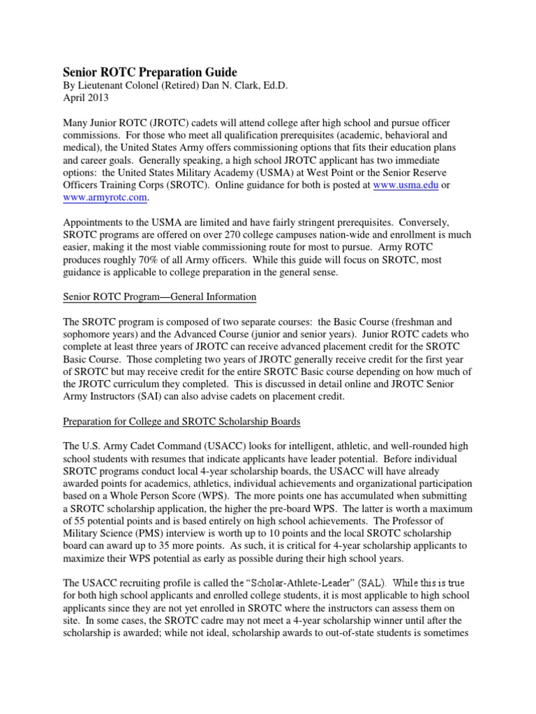 ANNEX D - ROTC Preparation Guide For JROTC Cadets | PDF | Reserve ...