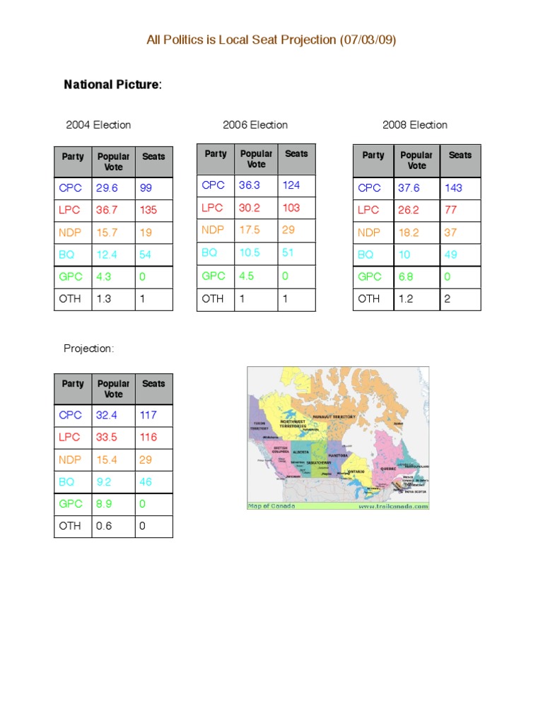 Seat Projection | PDF | Politician | Elections