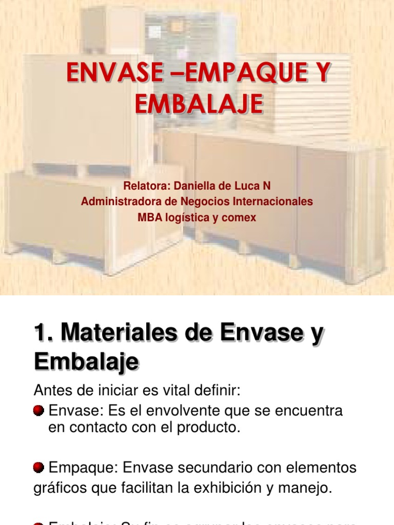 Envases Embalajes Y Empaques Pdf El Comercio Internacional Verde