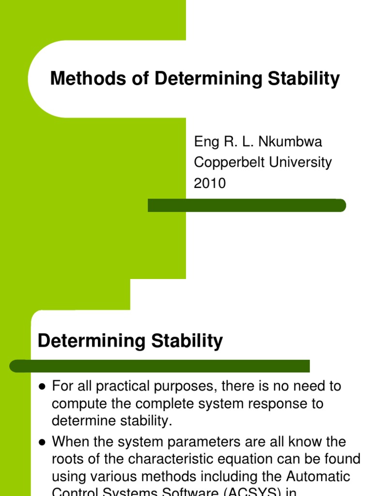 Lecture2 Methods of Determining Stability-Rhc | PDF | Stability Theory | Control Theory