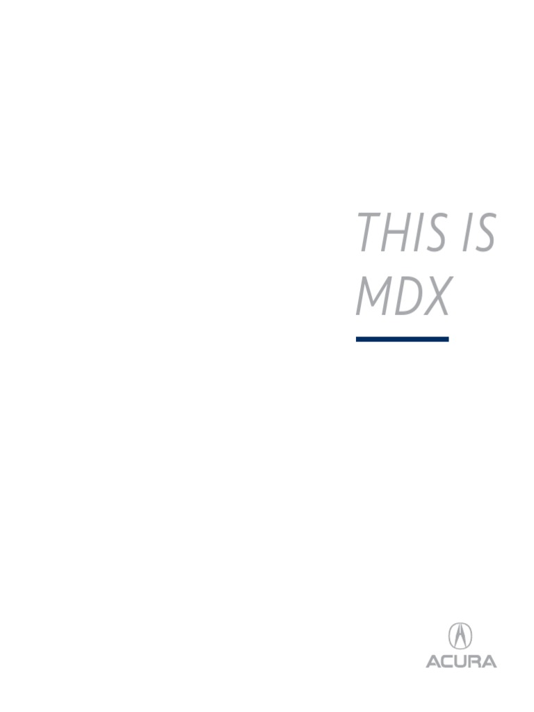 This Is MDX | PDF | Airbag | Transmission (Mechanics)