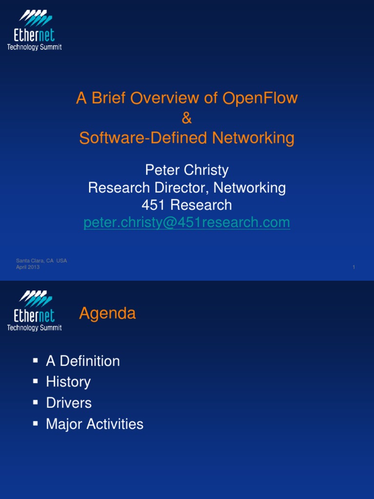 A Brief Overview of OpenFlow Software-Defined Networking PDF | Download Free PDF | Virtual ...