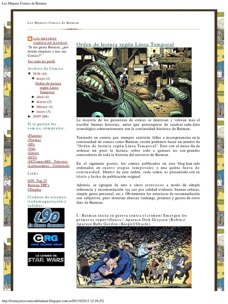 Los Mejores Comics de Batman | PDF | hombre murciélago | Vigilantes ...