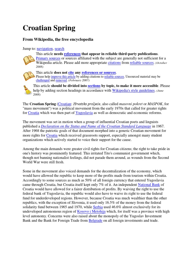 Croatian Spring: From Wikipedia, The Free Encyclopedia | PDF ...