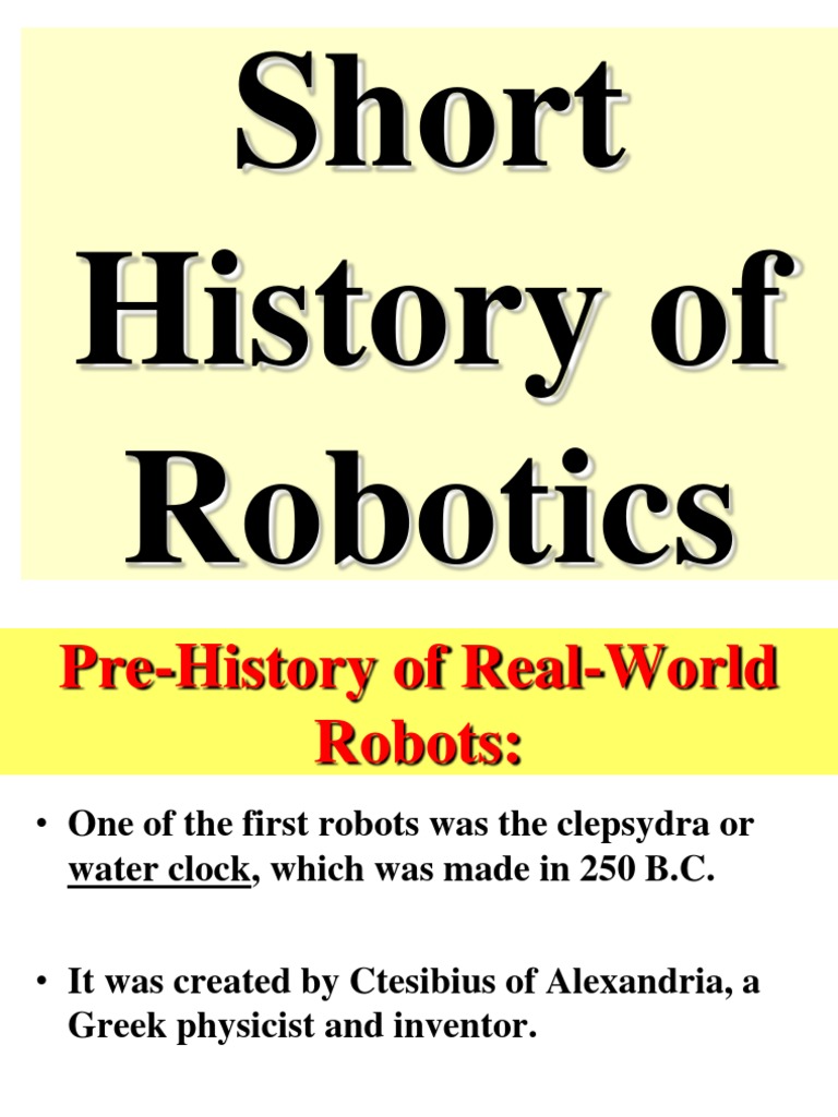 Short History of Robotics | PDF | Artificial Intelligence ...