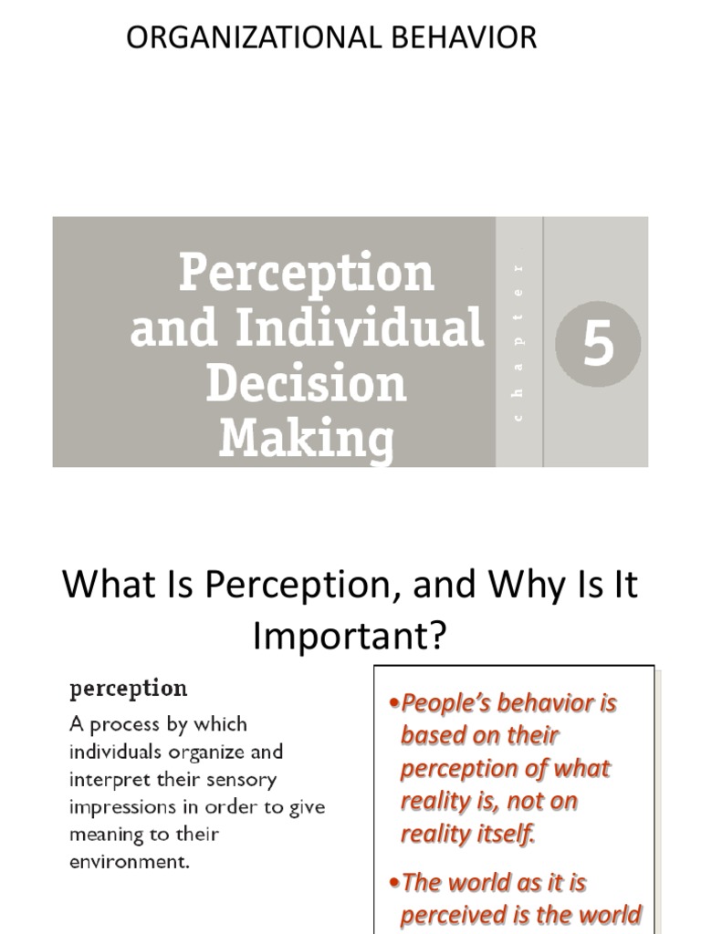 Perception | PDF | Decision Making | Performance Appraisal
