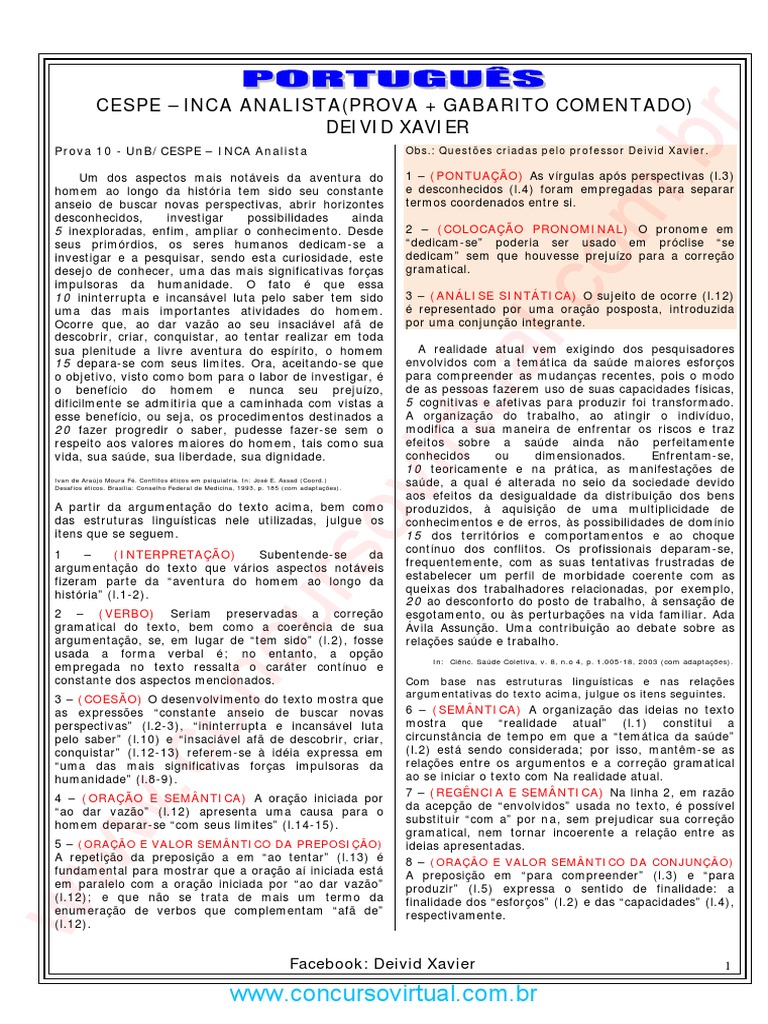 Brinde 1 Simulado Gabarito Comentado 1 | PDF