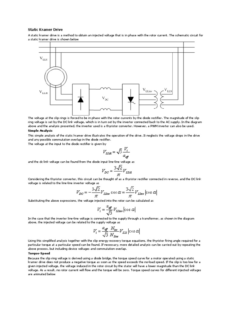Static Kramer Drive | PDF | Power Inverter | Rectifier