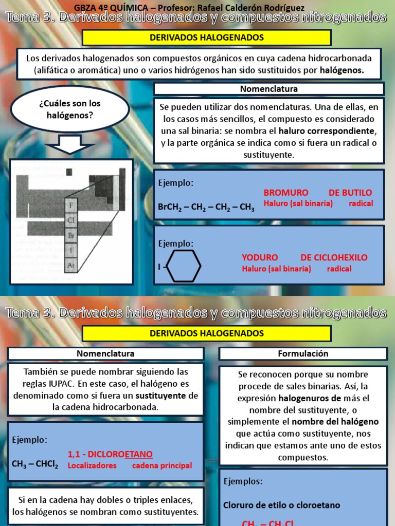 Tema 3 Halogenados | Descargar gratis PDF | Amina | Química Orgánica
