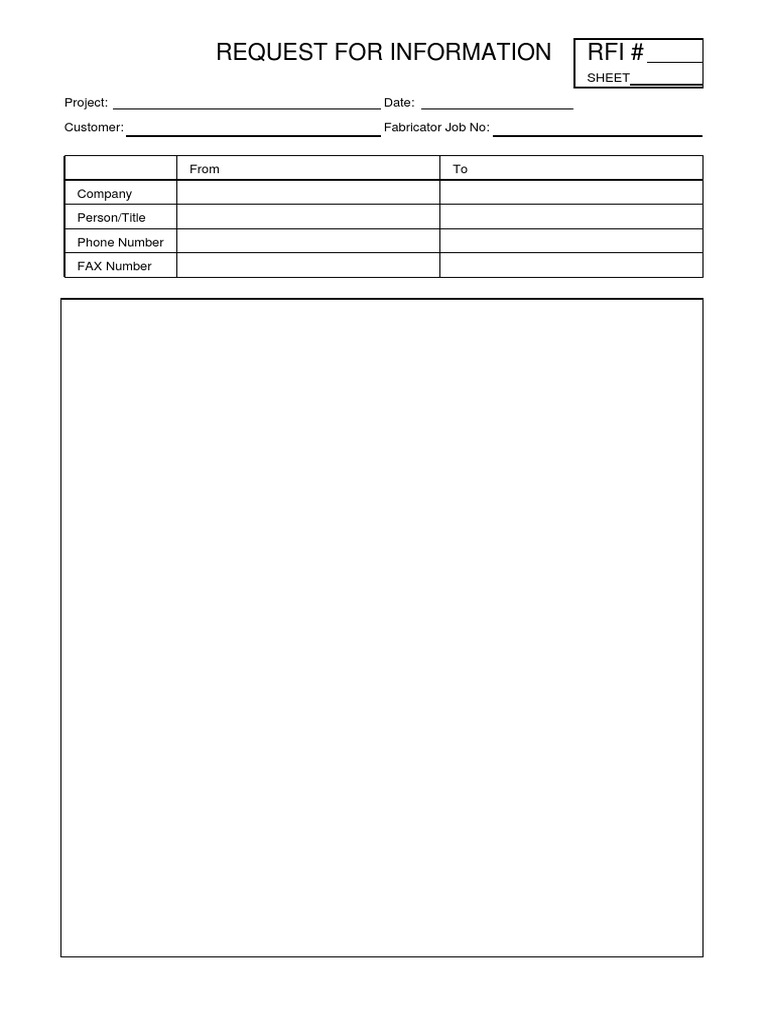 Blank RFI Form | PDF