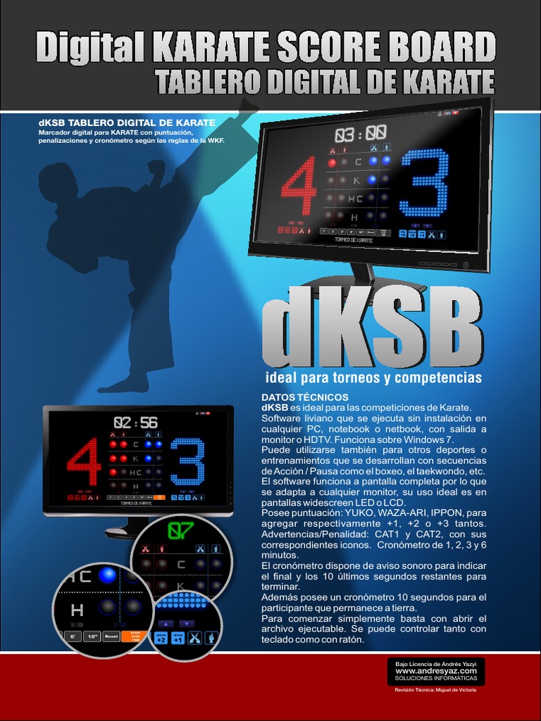 Digital KARATE SCORE BOARD - TABLERO DE KARATE | PDF
