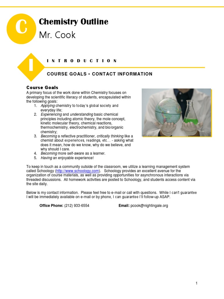 Chemistry Course Outline | PDF | Chemical Bond | Molecules