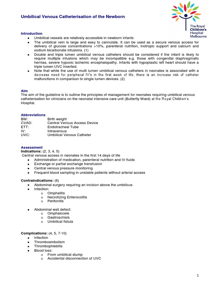 UVC Newborn | PDF | Intravenous Therapy | Vein