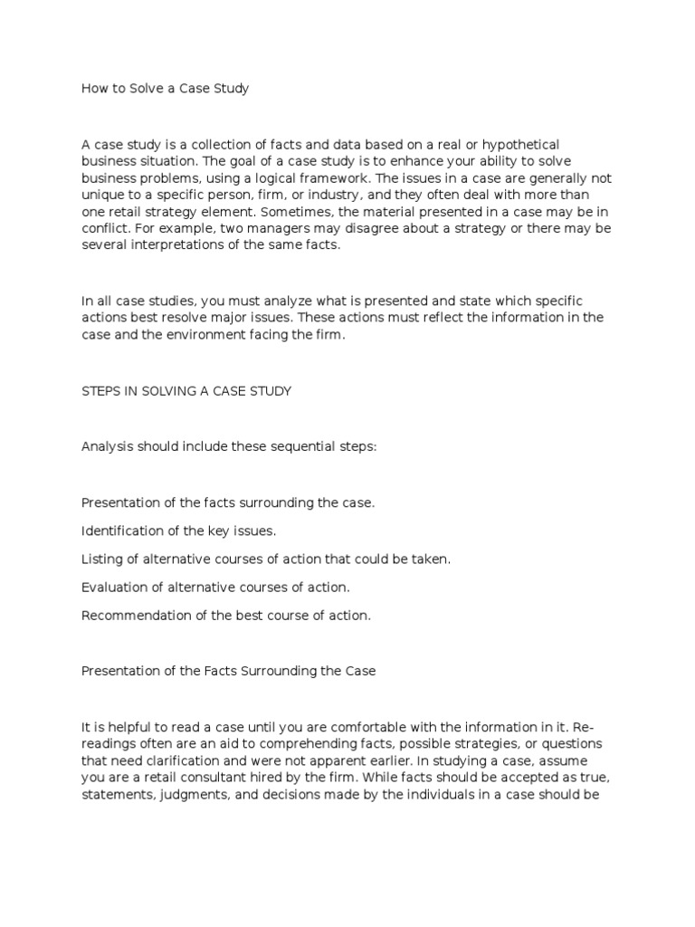 How To Solve A Case Study | Download Free PDF | Strategic Management ...