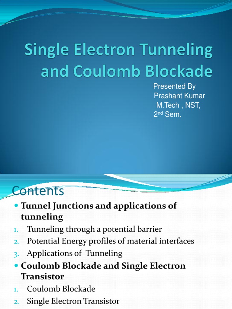 Coulomb Blockade in Single Electron Transistors | PDF | Quantum ...