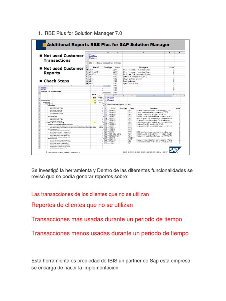 RBE Plus For Solution Manager 7 | PDF