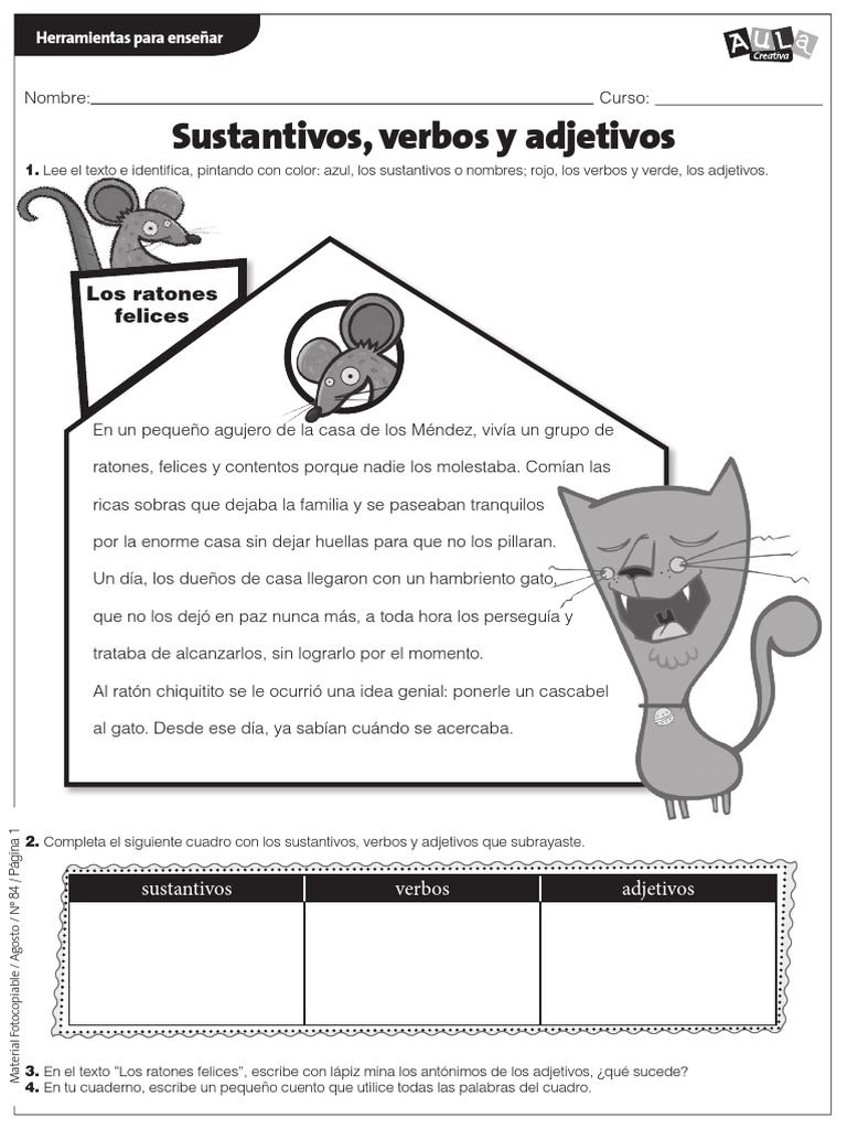 Sustantivos Adjetivos y Verbos | PDF | Adjetivo | Onomástica
