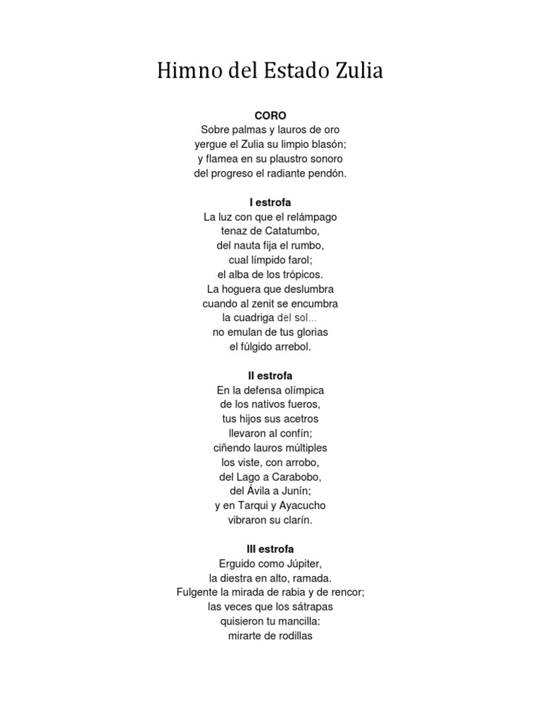 Himno Del Zulia | PDF | Naturaleza