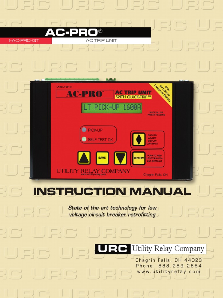 AC-PRO - Trip Unit - Instruction Manual - 2-2006 and Later | PDF | Ct ...