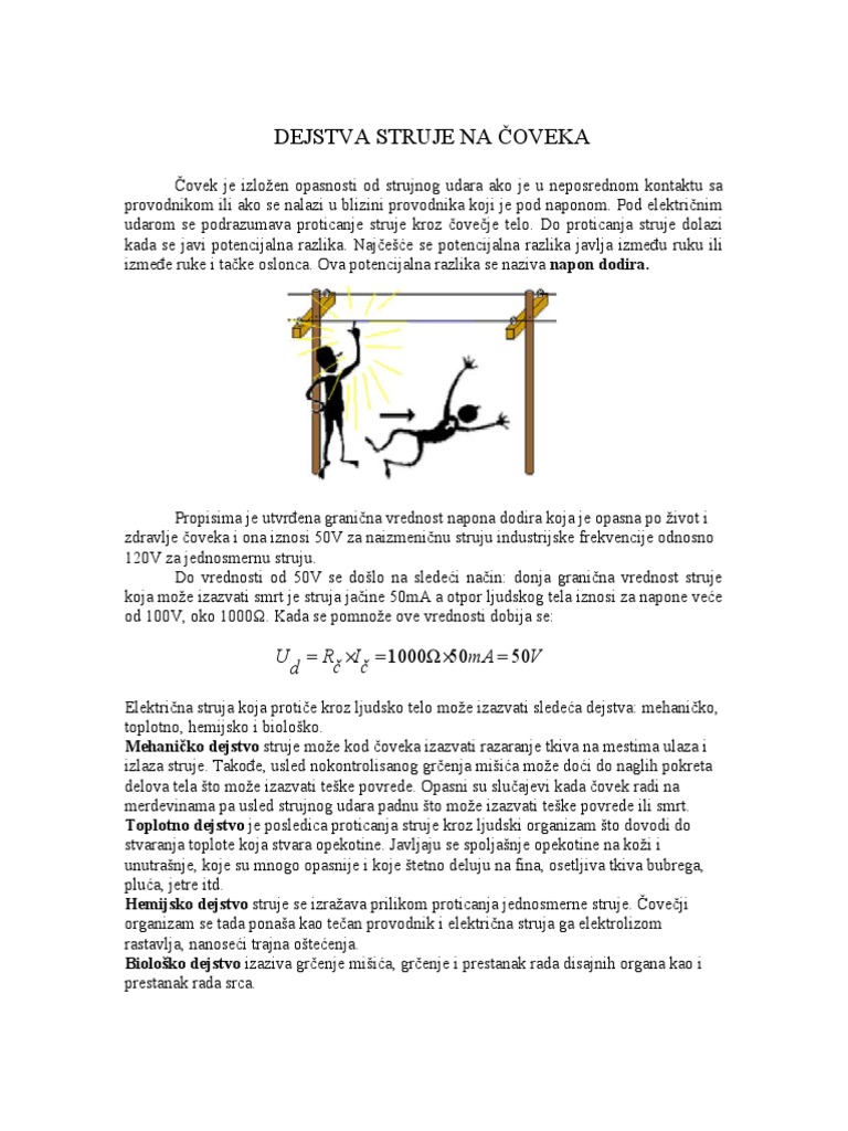 Dejstva Struje Na Čoveka | PDF