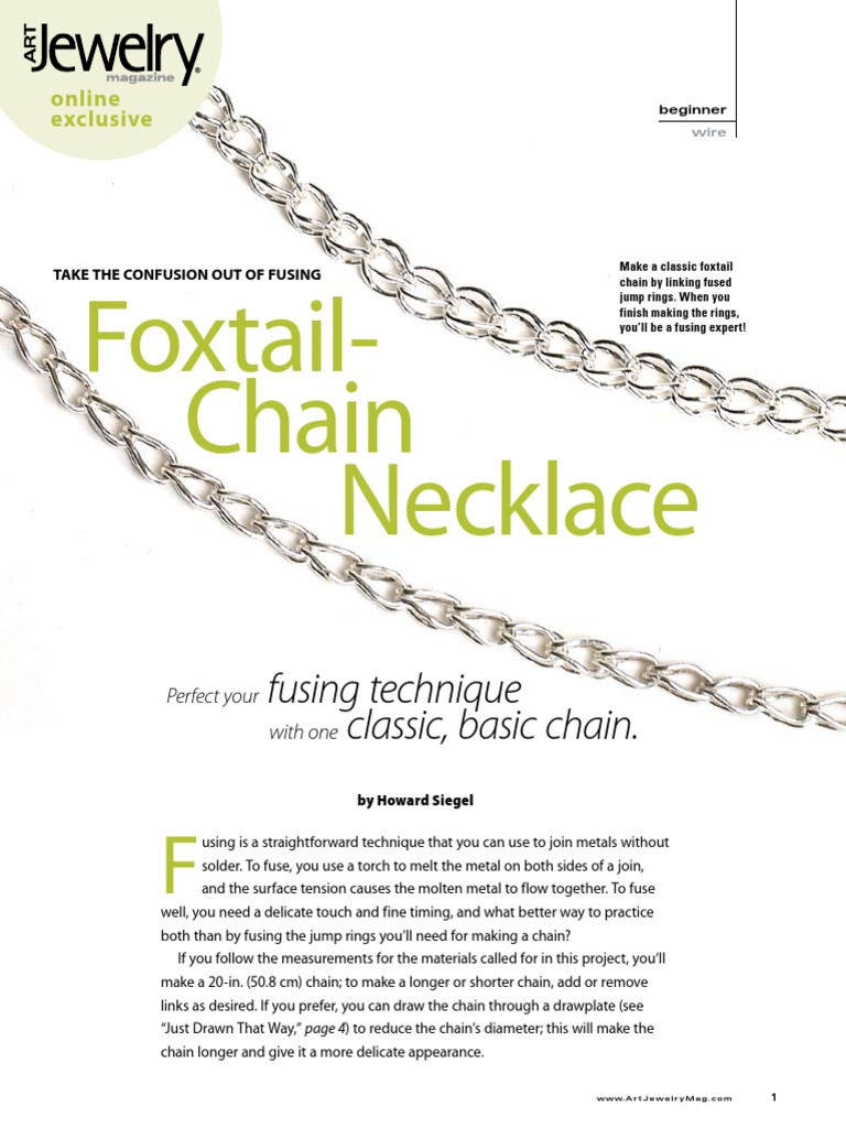 Foxtail Chain Necklace Tutorial | PDF | Wire | Metalworking