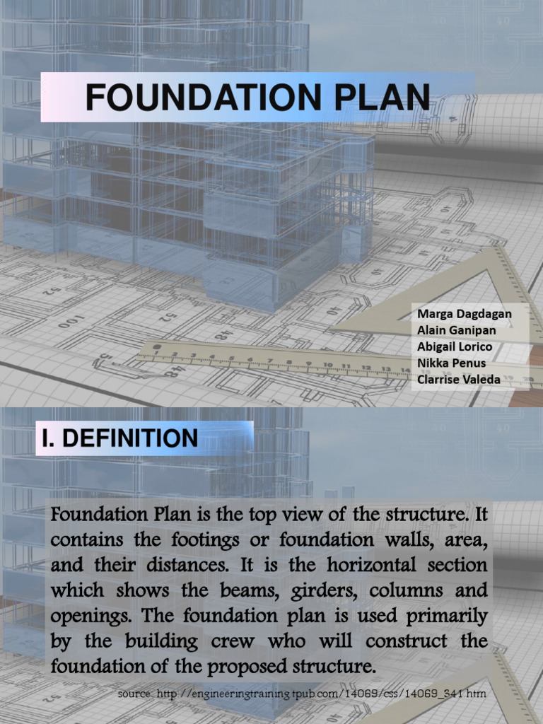 Foundation Plan: Marga Dagdagan Alain Ganipan Abigail Lorico Nikka ...