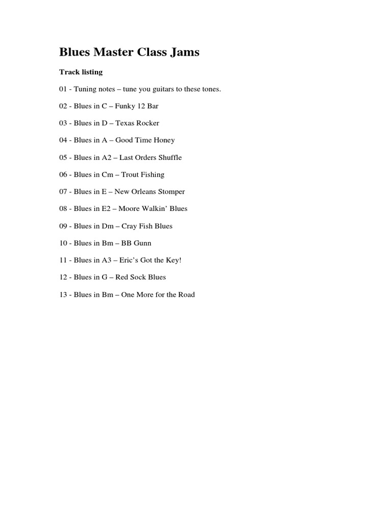 Orléans Blues Guitar Master Class | PDF | Art