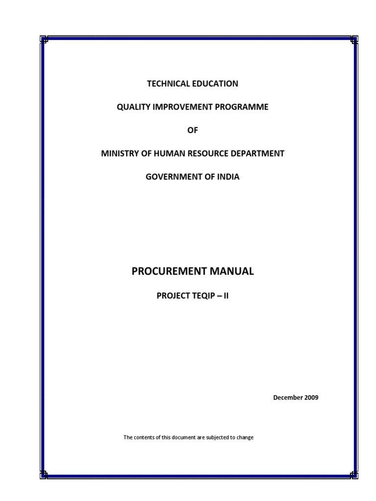 Procurement Manual | PDF | Procurement | Specification (Technical Standard)
