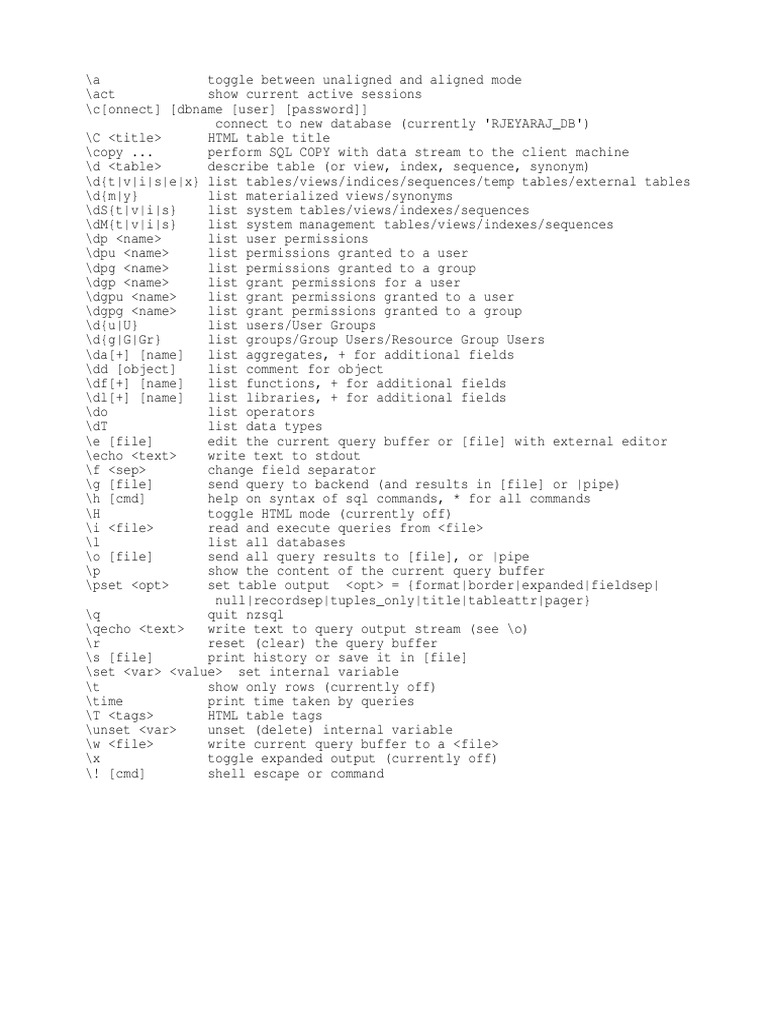 Netezza Commands | Html Element | Computer File | Free 30-day Trial ...
