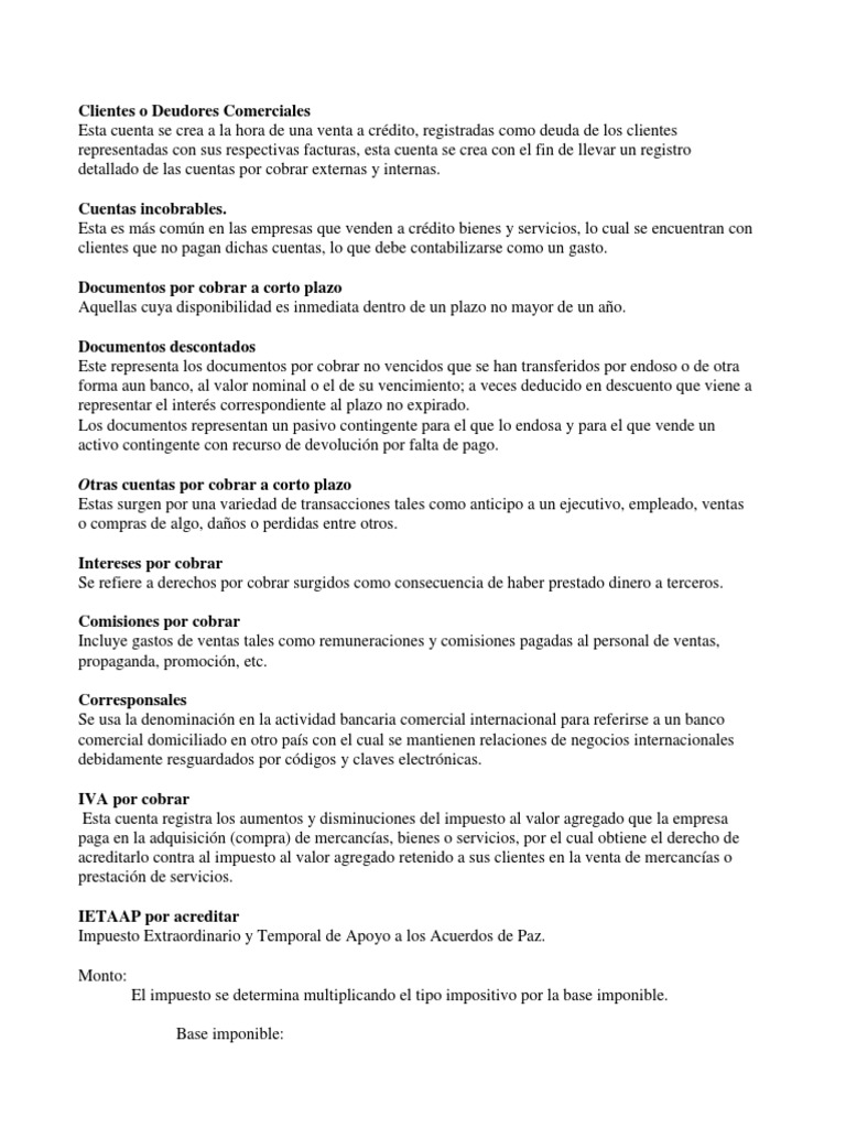 25 y 20 Cuentas Activas y Pasivas | PDF | Bancos | Impuestos