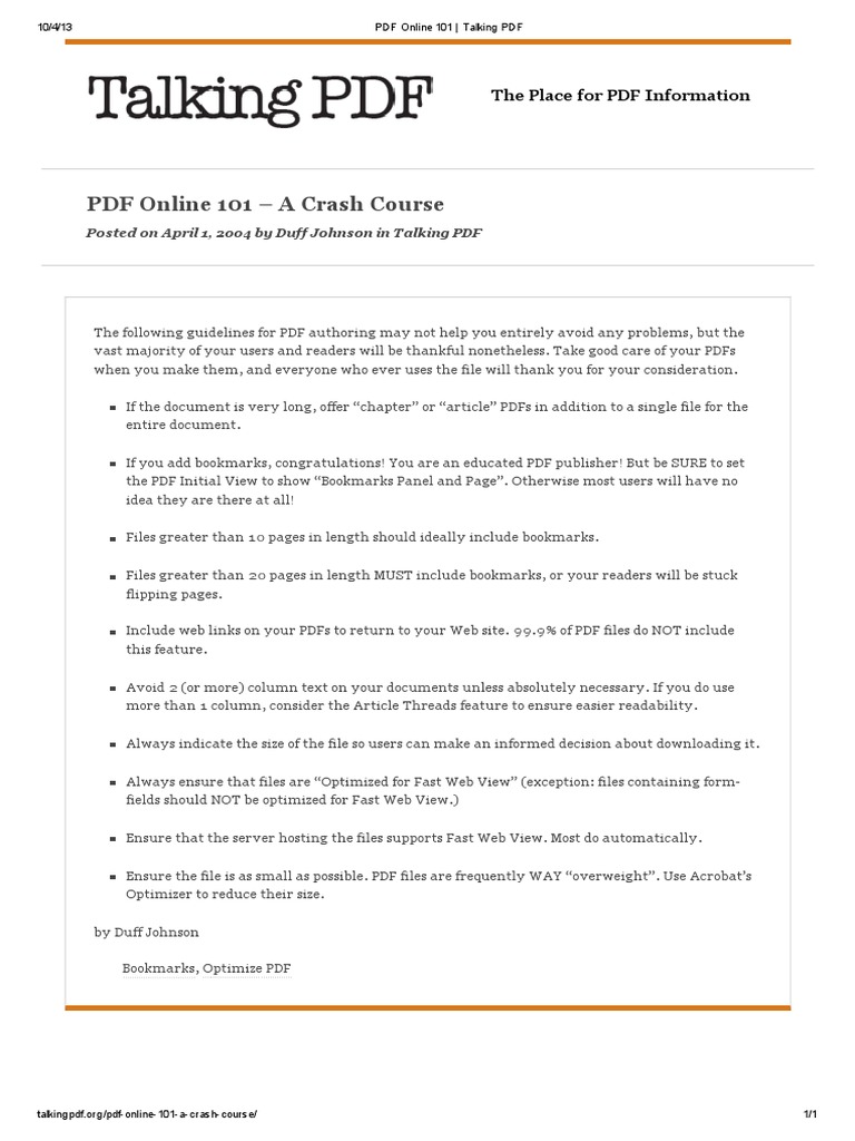 PDF Online 101 Course | PDF