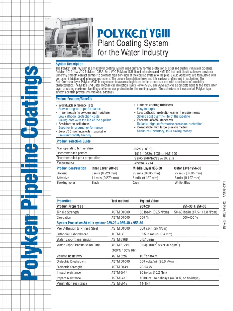 Polyken YGIII Coating System | PDF | Foot (Unit) | Adhesive