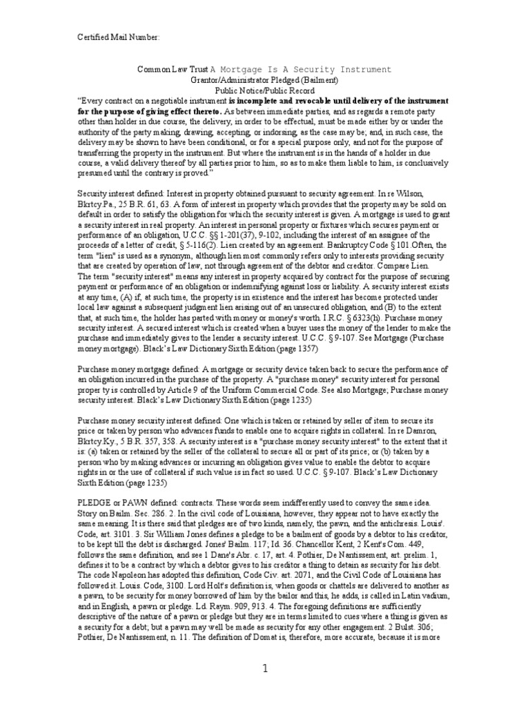 Understanding Security Interests in Mortgages | PDF | Security Interest ...
