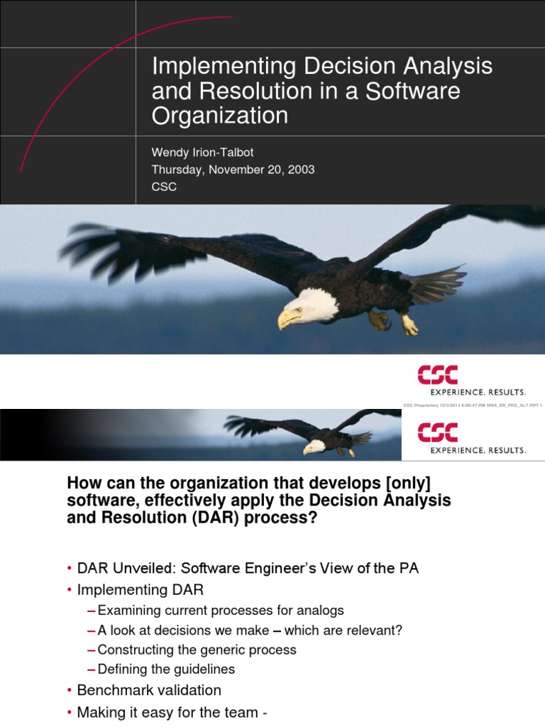 CMMI DAR Effectively Apply The Decision Analysis and Resolution (DAR ...