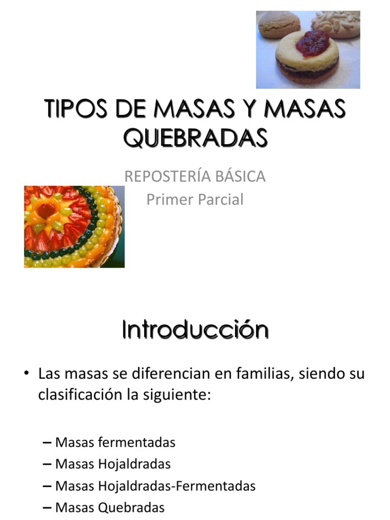 Tipos de Masas y Masas Quebradas | PDF | Postres | Huevo como alimento