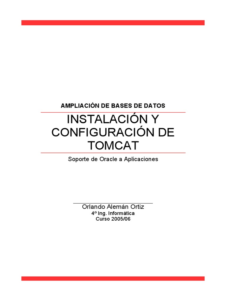 Tomcat | PDF | Páginas del servidor Java | Java (lenguaje de programación)