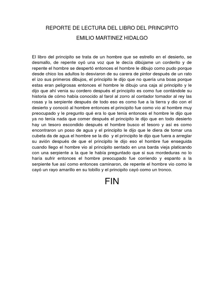 REPORTE DE LECTURA DEL LIBRO DEL PRINCIPITO.docx