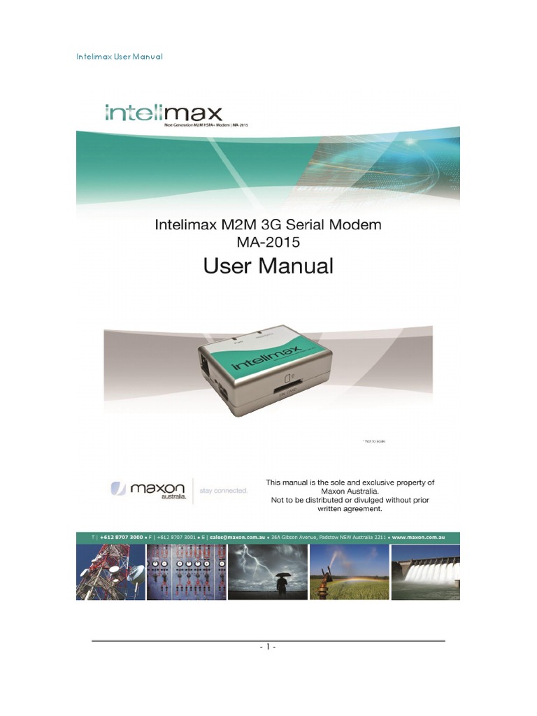 Intelimax M2M HSPA 3G Modems - Maxon | Download Free PDF | Port (Computer Networking) | Internet ...
