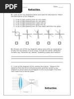 Laws of Reflection Worksheet Answers | PDF | Reflection (Physics) | Mirror
