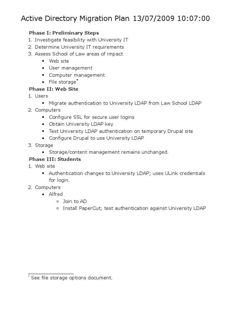 Active Directory Migration Plan | PDF | Active Directory | Login