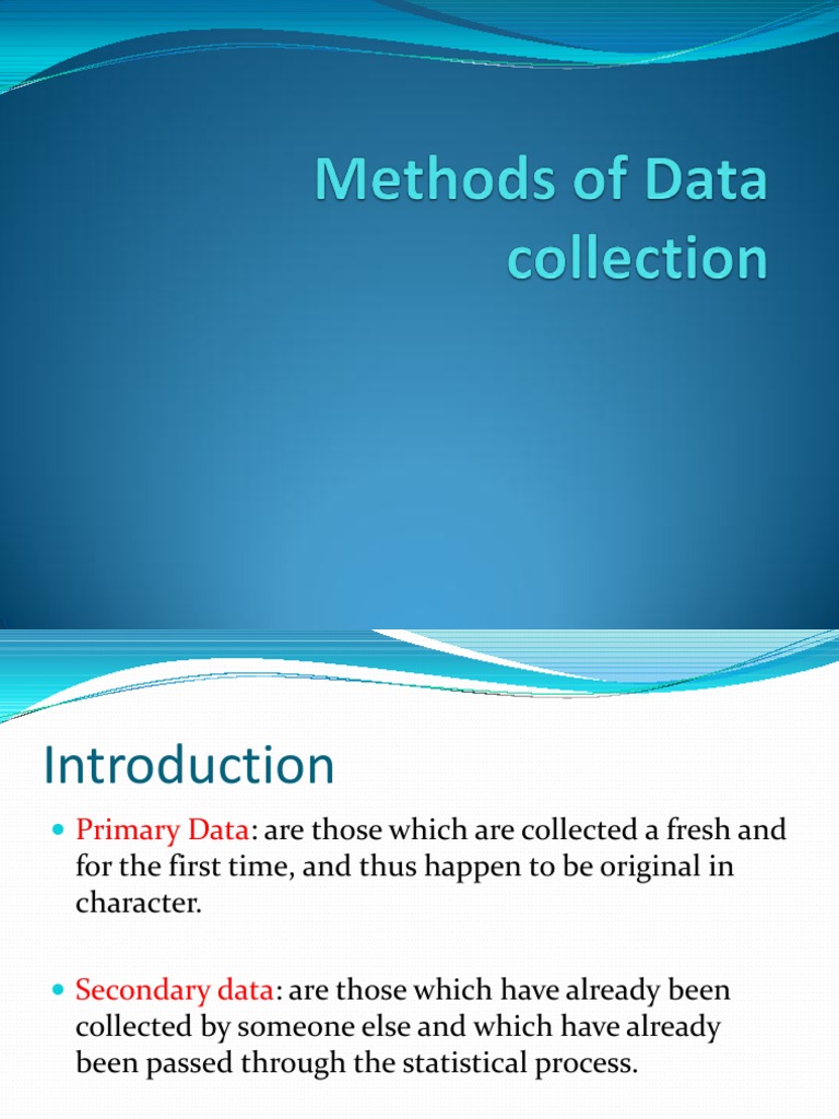 Methods Of Data Collection Observation