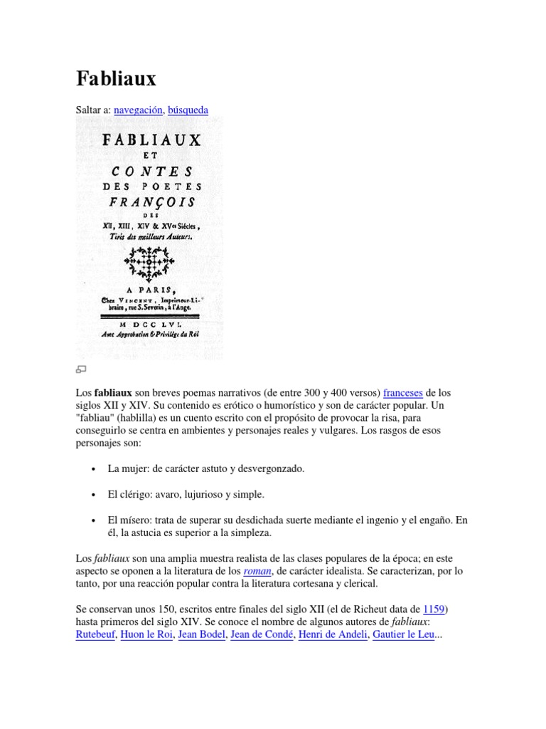 Fabliaux | PDF