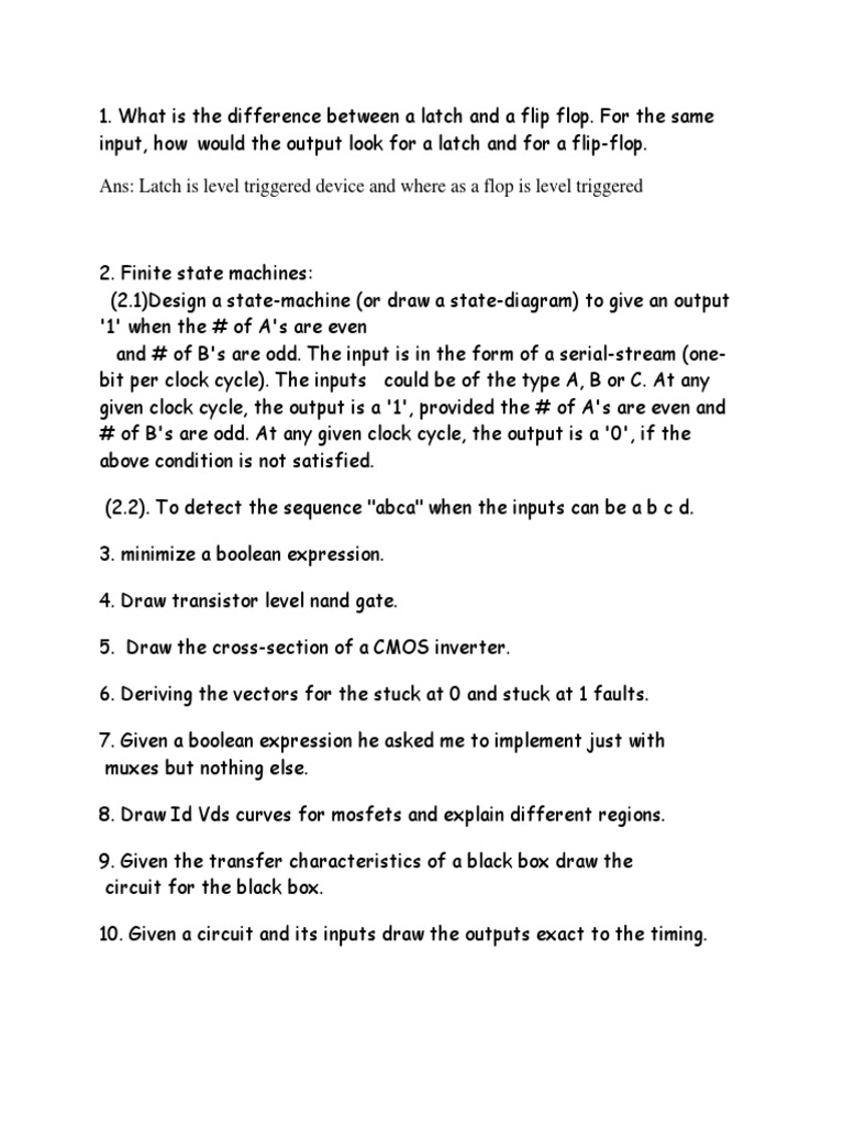 Interview Questions | PDF | Field Effect Transistor | Electronic Circuits