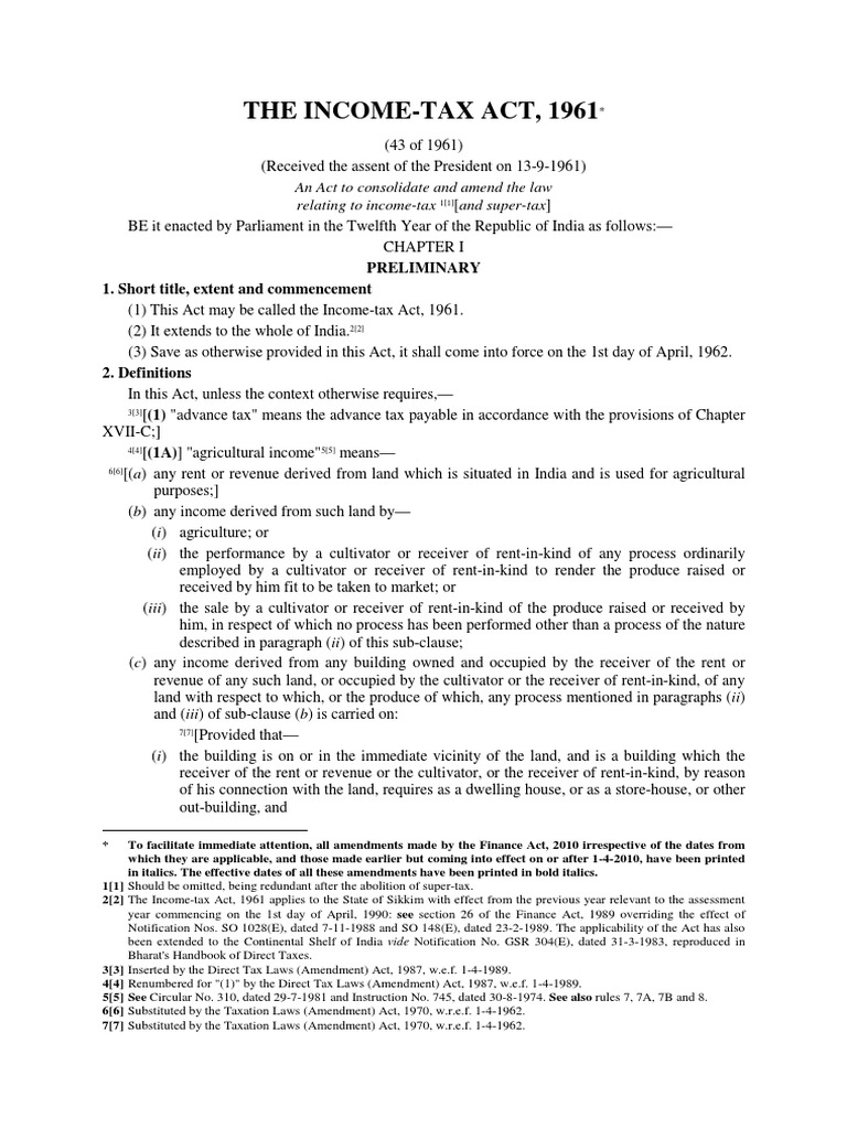 Income Tax Act | PDF